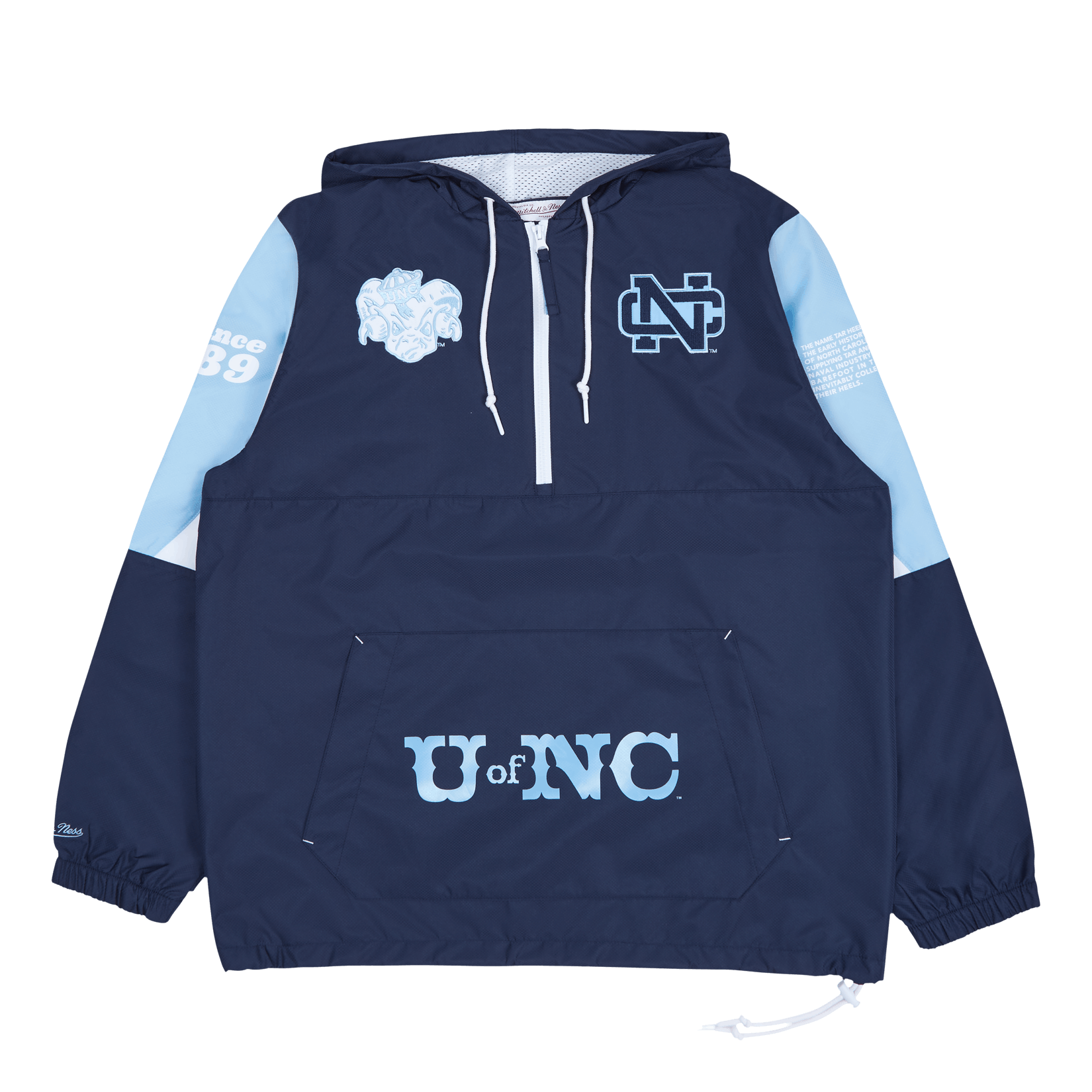 UNC Team Origins Pullover Anorak - Mitchell & Ness – Thesolestory.com